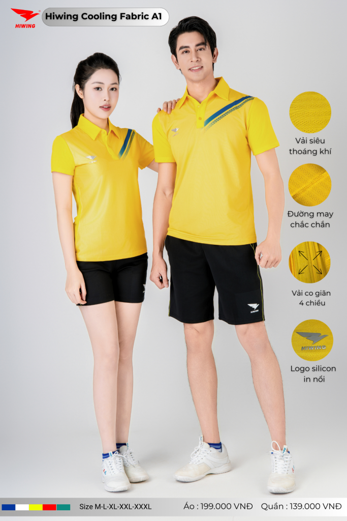 Áo Bóng Chuyền,Cầu Lông,Pickleball Hiwing Cooling Fabric A1 Nữ Màu Vàng New 2025 - Sỉ áo bóng ...