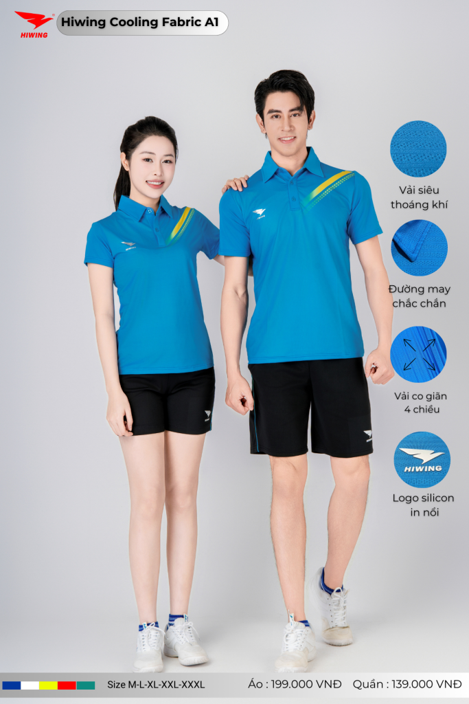 Áo Bóng Chuyền,Cầu Lông,Pickleball Hiwing Cooling Fabric A1 Nam Màu Xanh New 2025 - Sỉ áo bóng ...