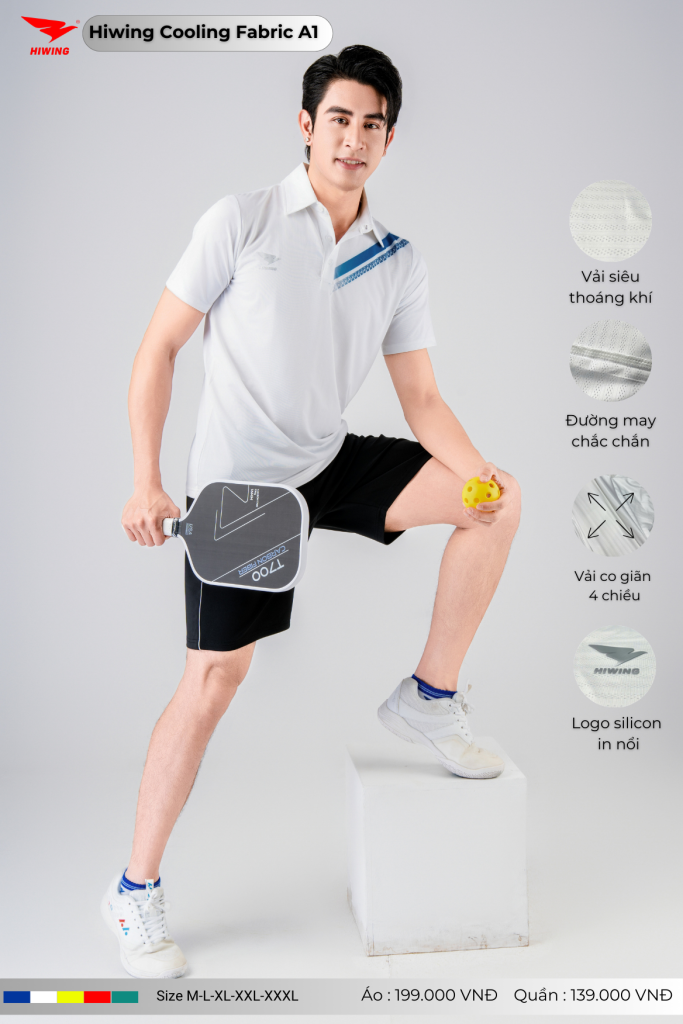 Áo Bóng Chuyền,Cầu Lông,Pickleball Hiwing Cooling Fabric A1 Nam Màu Trắng New 2025 - Sỉ áo bóng ...