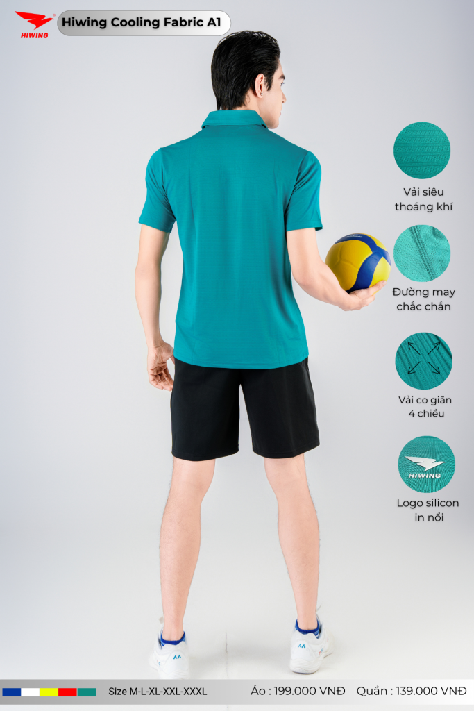 Áo Bóng Chuyền,Cầu Lông,Pickleball Hiwing Cooling Fabric A1 Nam Màu Xanh Lá New 2025 - Sỉ áo ...