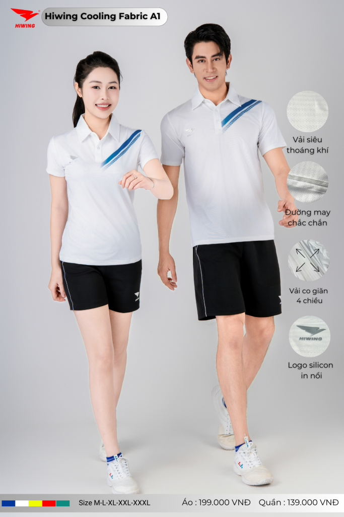 Áo Bóng Chuyền,Cầu Lông,Pickleball Hiwing Cooling Fabric A1 Nam Màu Trắng New 2025 - Sỉ áo bóng ...