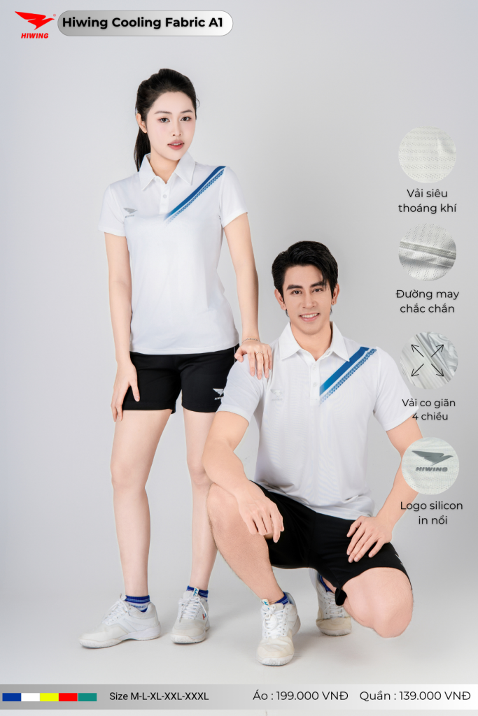 Áo Bóng Chuyền,Cầu Lông,Pickleball Hiwing Cooling Fabric A1 Nam Màu Trắng New 2025 - Sỉ áo bóng ...