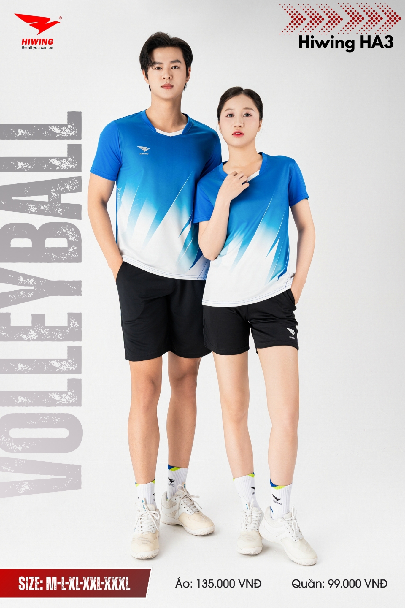 Áo Bóng Chuyền, Áo Pickleball Thể Thao Hiwing HA3 Nam - Màu Xanh - Sỉ ...